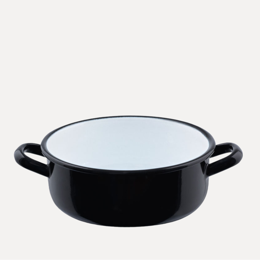 Riess Enamel Pot Black/White | Simple Beautiful Things