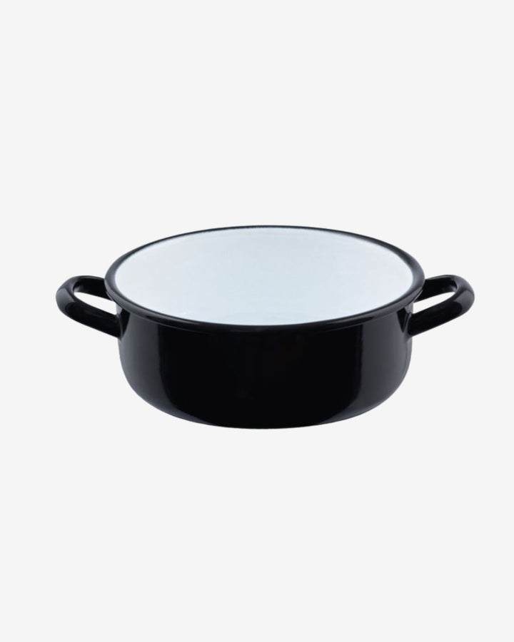Riess Enamel Pot Black/White | Simple Beautiful Things
